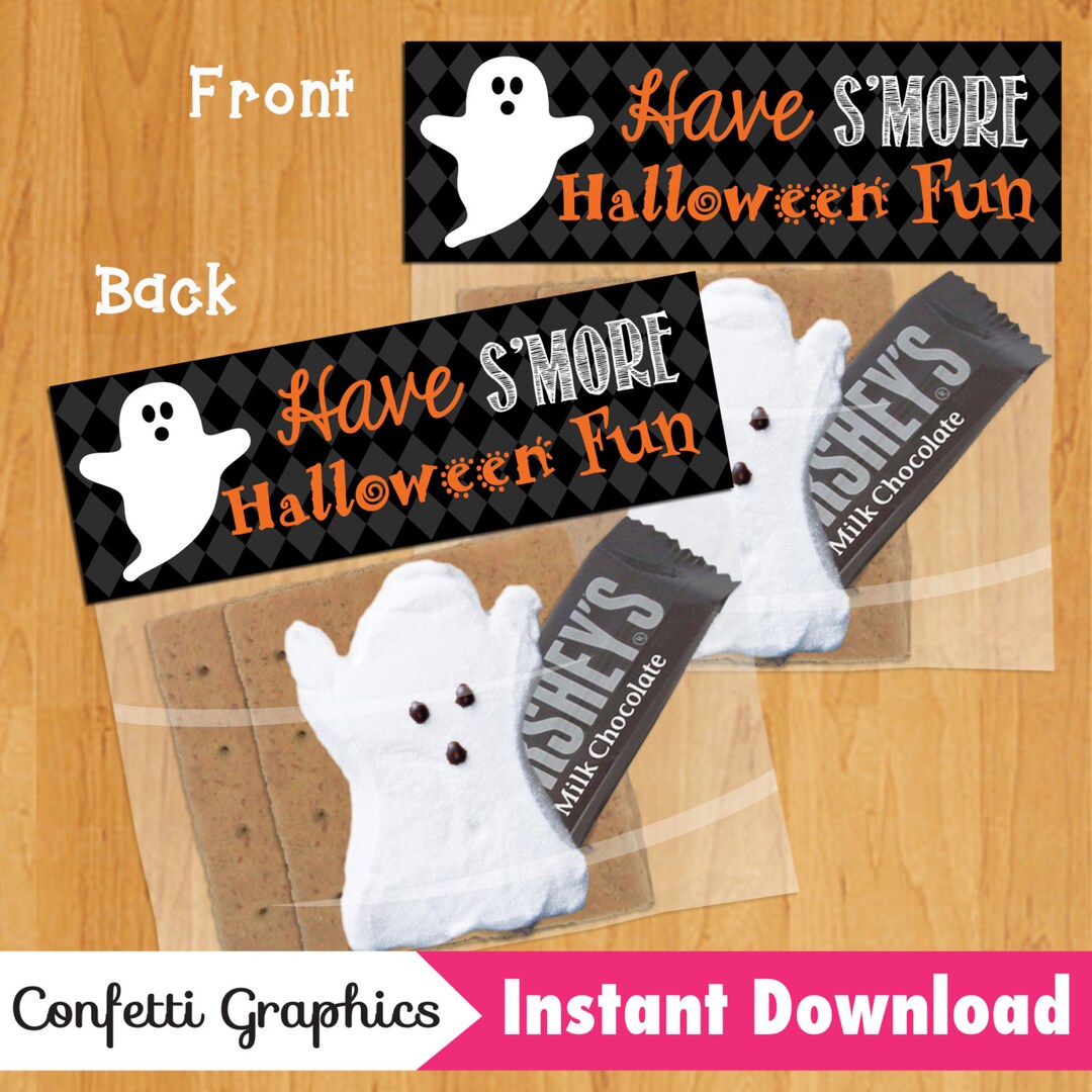 Have S'more Halloween Fun Treat Bag / Ziplock Topper Halloween Ghost ...