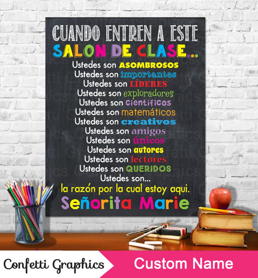 En Español When You Enter This Classroom Spanish Rules Teacher ...