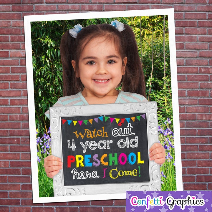 Watch Out 4 Year Old Preschool Here I Come First Day of School - Etsy
