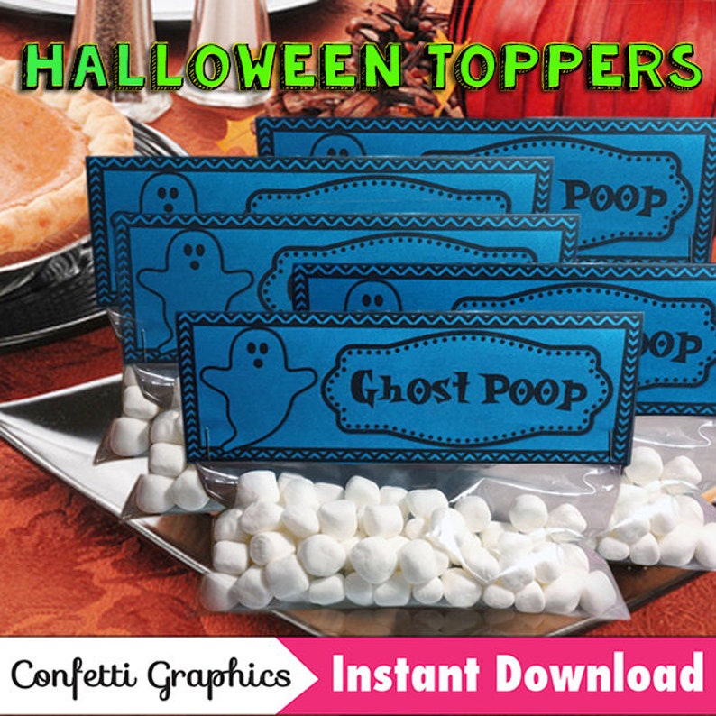 Set of 4 Halloween Toppers Ghost Poop Monster Scabs Witches - Etsy