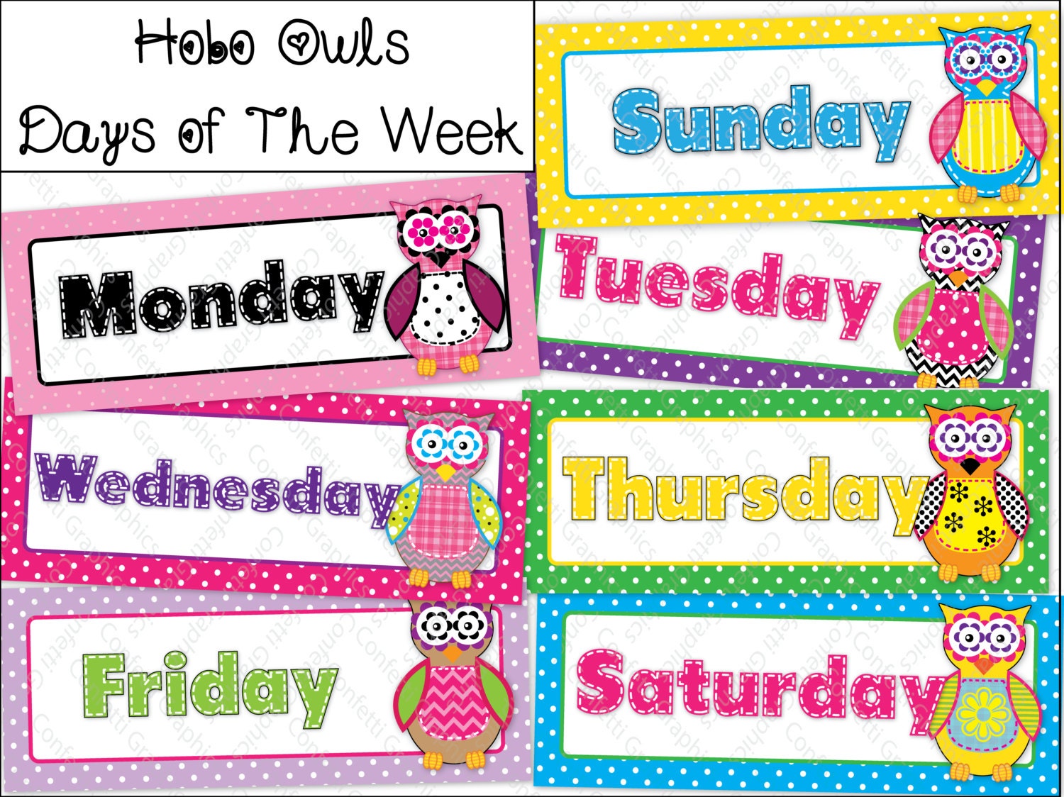 Days Of The Week Printable Cards