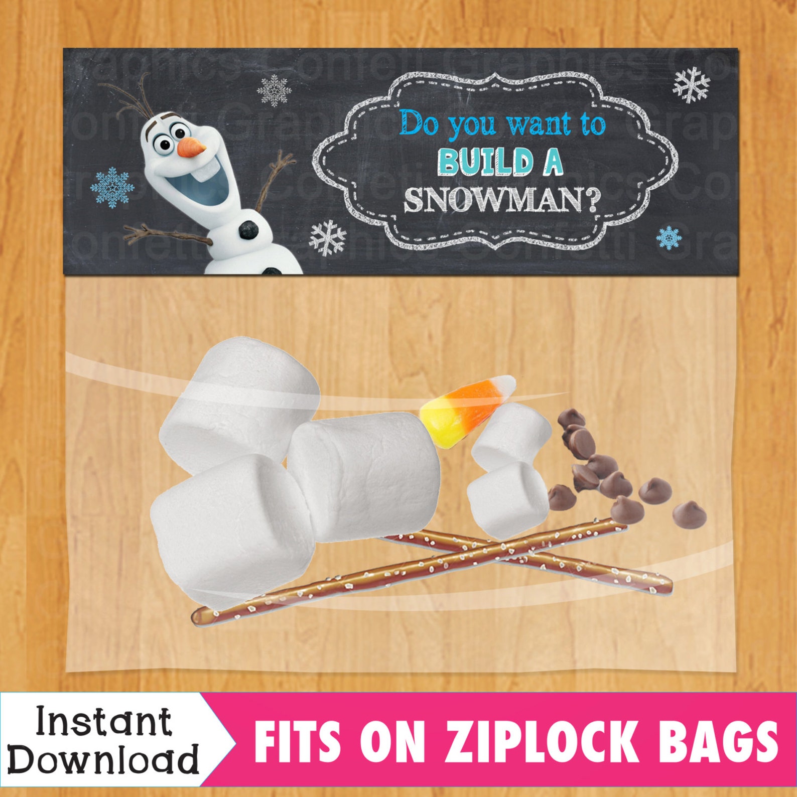 Do You Want to Build a Snowman Frozen Bag Topper Olaf Party - Etsy