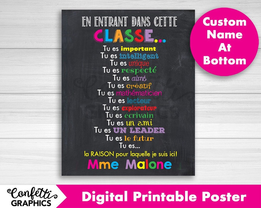 French Français When You Enter This Classroom Rules Teacher ...