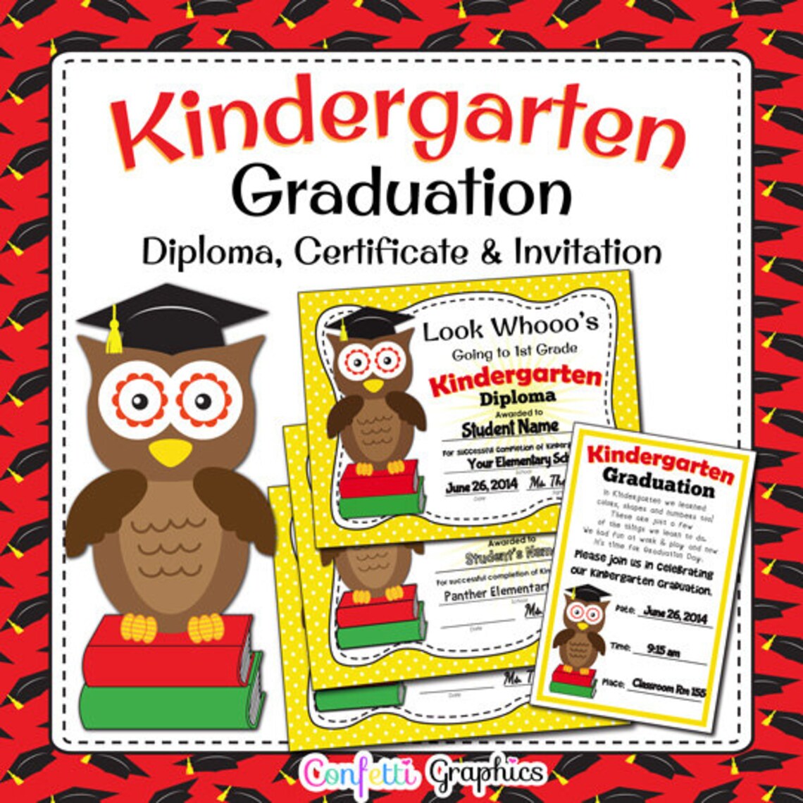 Kindergarten Graduation Diploma Certificate and Invitation - Etsy