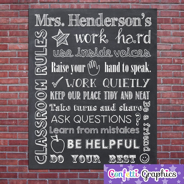 Classroom Rules Sign - Etsy