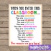 When You Enter This Classroom Rules Teacher Appreciation Sign Poster ...