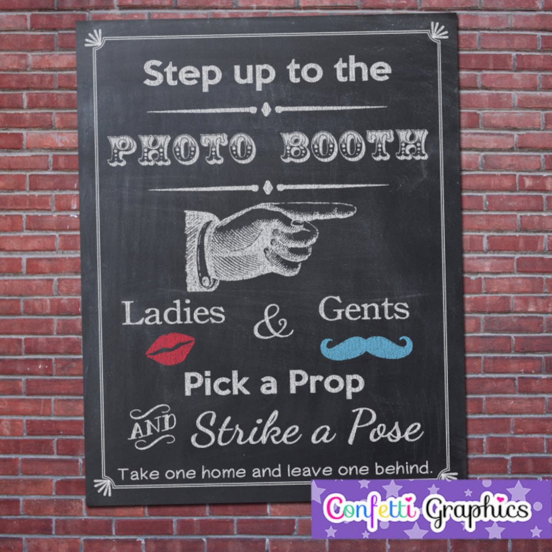 Photobooth Sign Poster Photo Booth for Wedding Birthday or Any ...