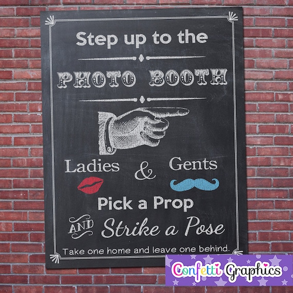 Photobooth Sign Poster Photo Booth for Wedding Birthday or Any | Etsy