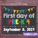 First Day of Pre-k 4 With Custom Date Chalkboard Chalk Preschool 4 Year ...
