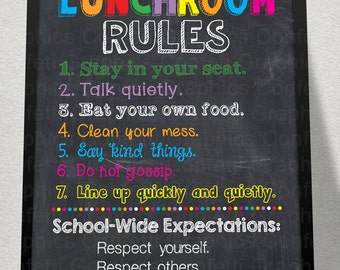 Classroom Rules Personalized Custom School Teacher Sign Poster | Etsy