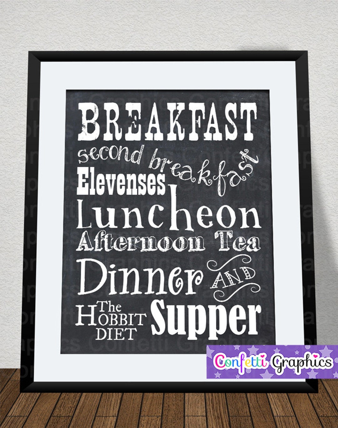 The Hobbit Diet Lord of the Rings Inspired Meal Schedule Tolkien Quote ...