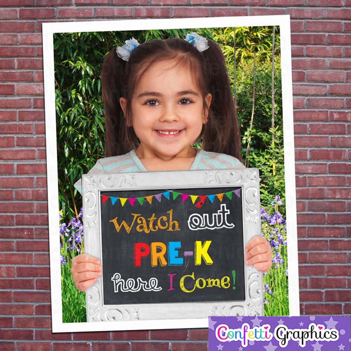 Watch Out Pre-k Here I Come First Day of School Chalkboard | Etsy