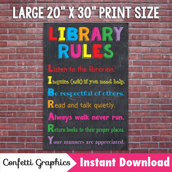 Library Sign - Etsy