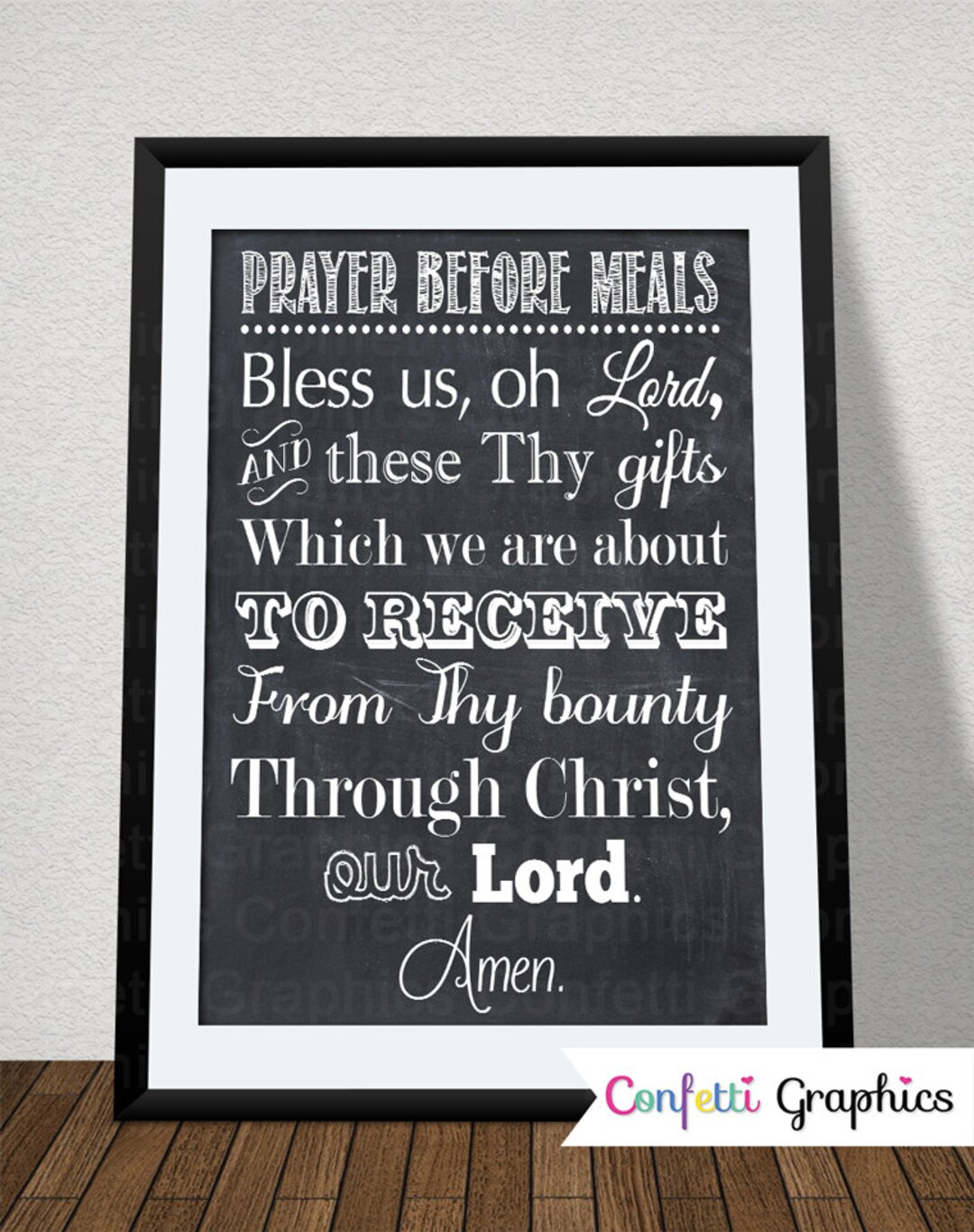 Prayer Before Meals Chalboard Sign Poster Inspirational Motivational ...