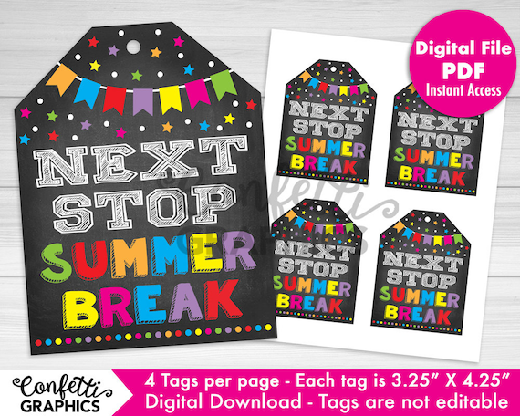 Next Stop 1st Grade Cards Gift Tags Last Day Of