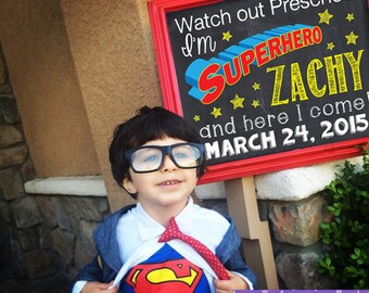 First Day of School Kindergarten With Custom Date Chalkboard | Etsy