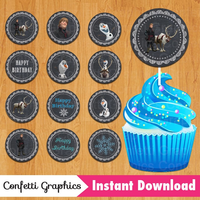 Boys Frozen 2 Circle Cupcake Toppers 12 Designs - Etsy