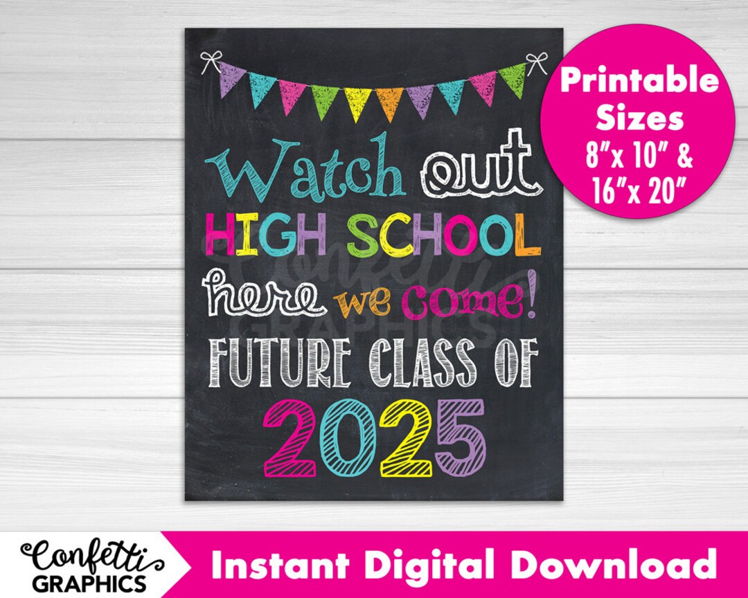 Cuidado con la escuela secundaria Aquí venimos futura clase de 2025 ...