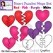 Heart Puzzle Mega Clip Art Set 136 Png Digital Images Red, Pink, Purple ...
