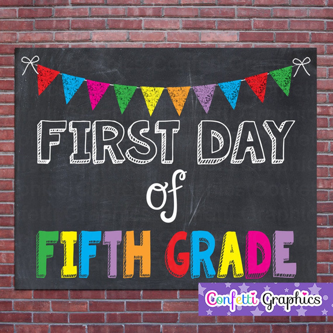 First Day of Fifth Grade Next Stop Middle School Chalkboard | Etsy