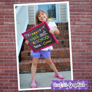 Watch Out Preschool Here I Come Pre K Back to School Chalkboard Chalk ...