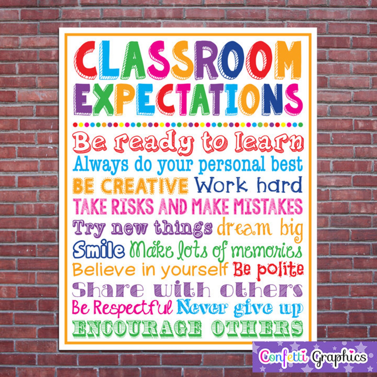 Classroom Expectations Rules Teacher Appreciation Sign Poster Etsy