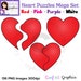 Heart Puzzle Mega Clip Art Set 136 Png Digital Images Red, Pink, Purple ...