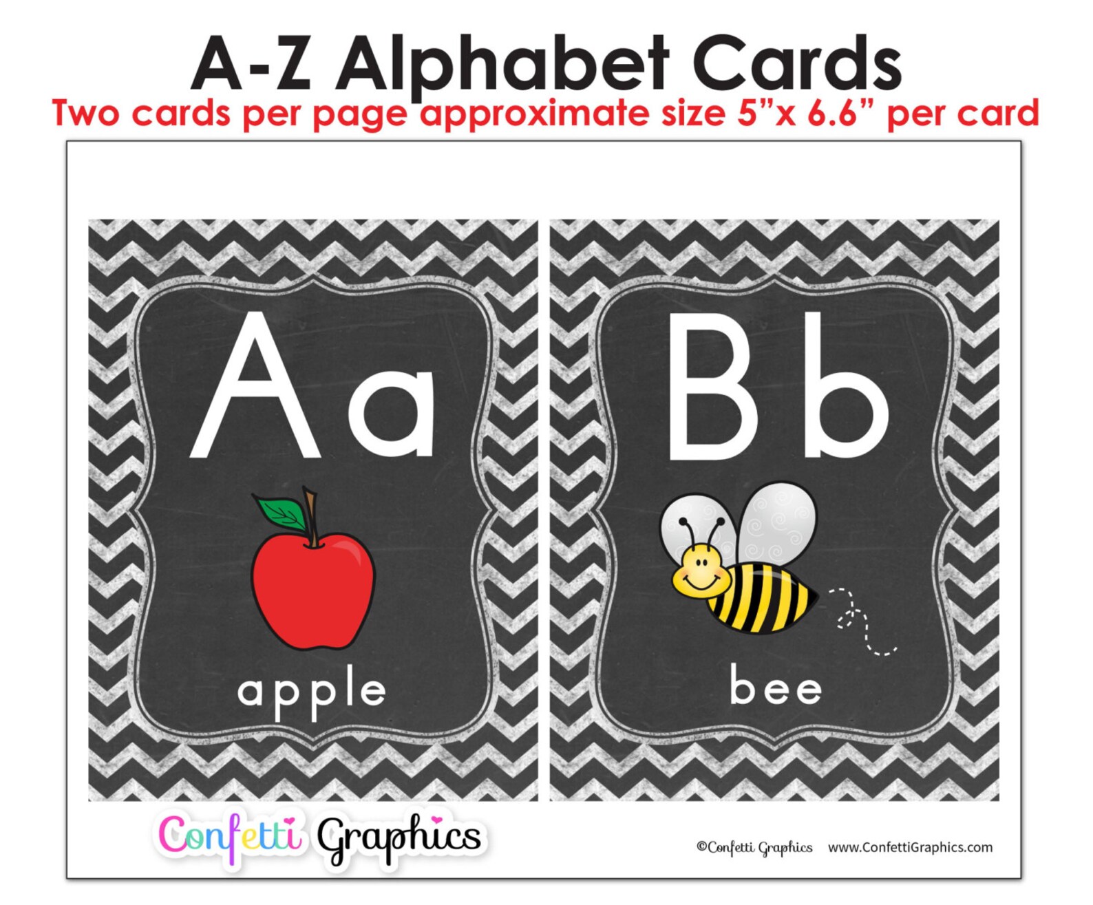 Alphabet Cards Chalkboard Chevron Word Wall Posters Manuscript - Etsy