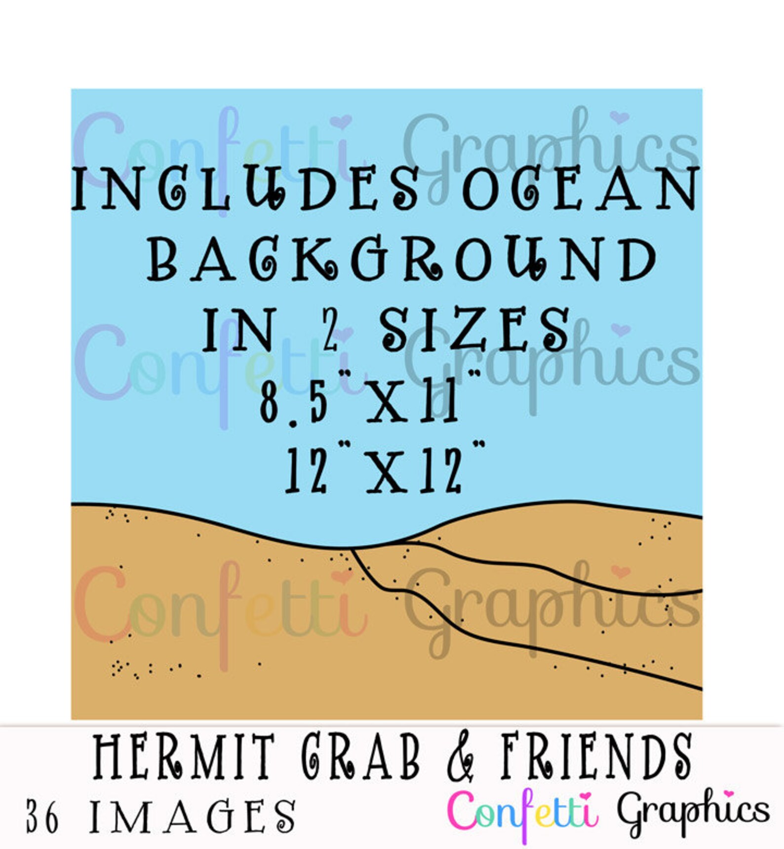 A House for Hermit Crab and Friends Clip Art Snail Starfish | Etsy