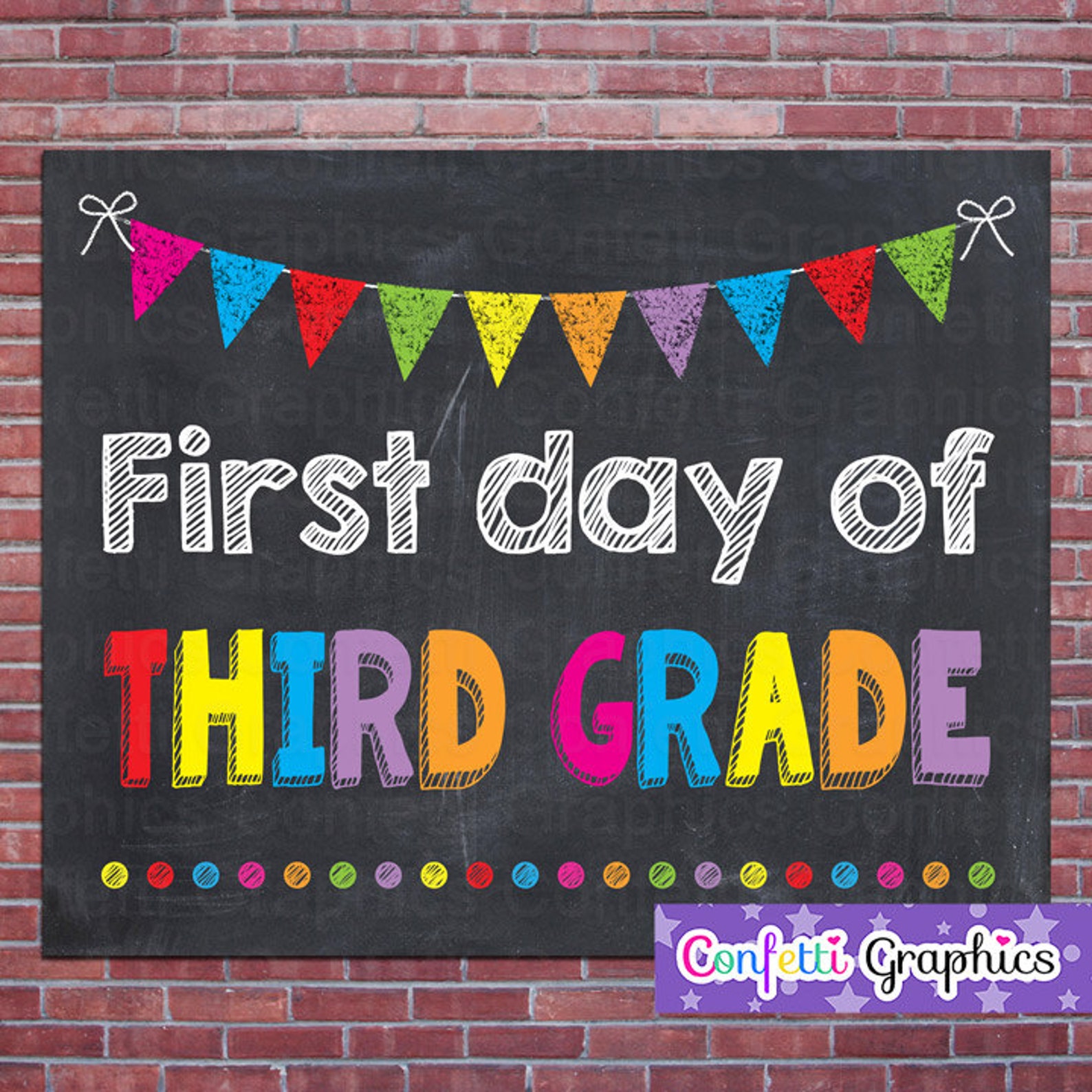 First Day of Third Grade 3 Rd School Chalkboard Sign Poster - Etsy ...