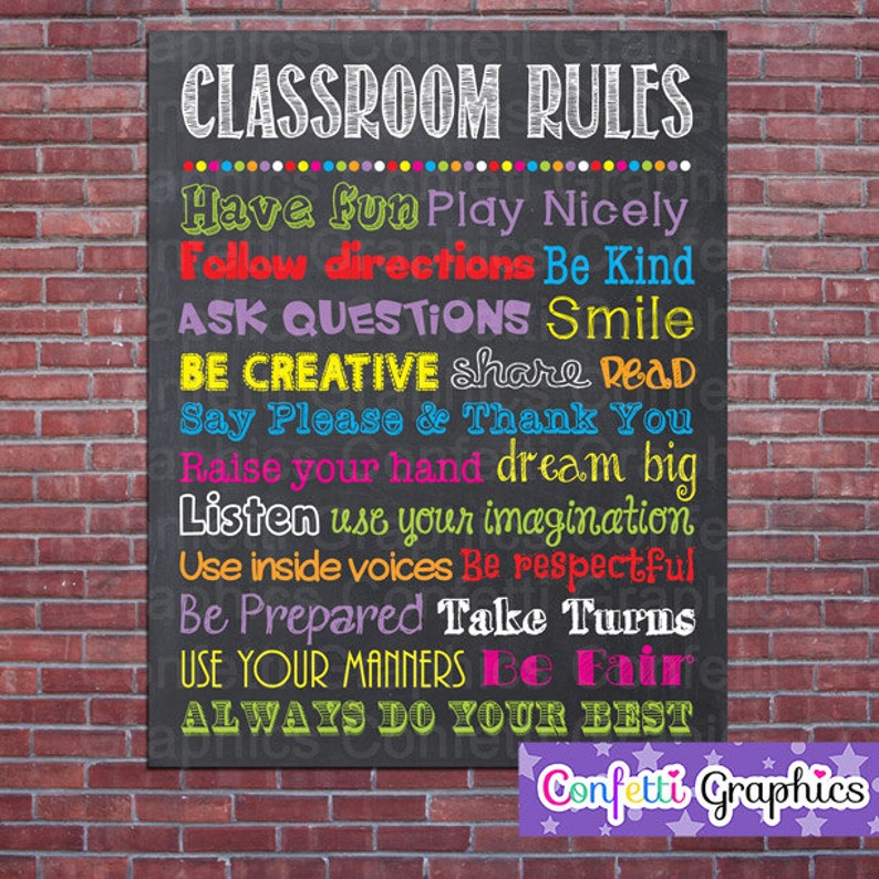 Classroom Rules Teacher Appreciation Sign Poster School - Etsy