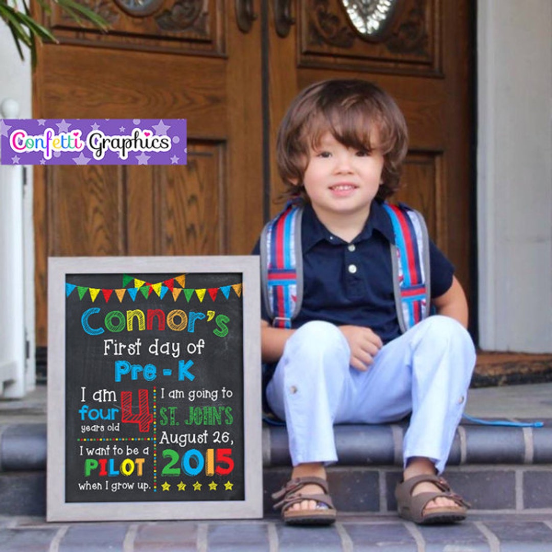 Last Day of School Pre-k Kindergarten Preschool First Grade Boy Custom ...