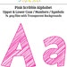 Scribble Alphabet Pink Clip Art 74 Uppercase Lowercase | Etsy