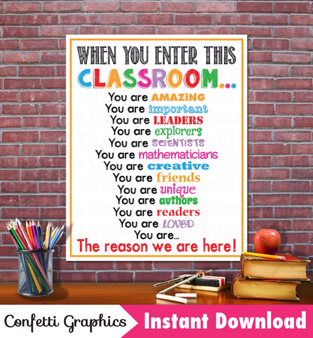 When You Enter This Classroom Rules Teacher Appreciation Sign Poster ...