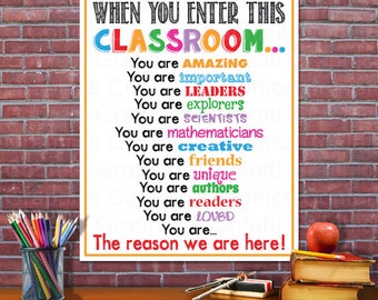 Printable Classroom Poster, Classroom Decor, Teacher Printable, INSTANT ...