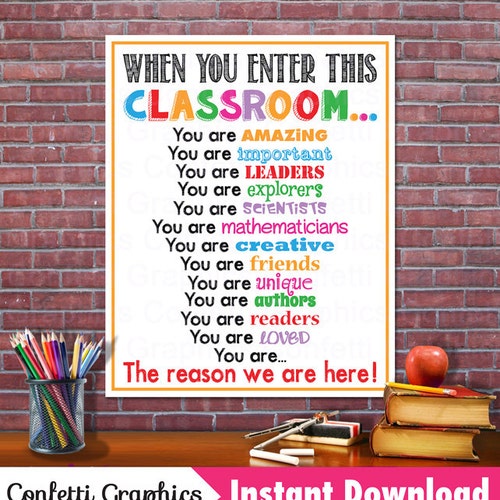 When You Enter This Classroom Rules Teacher Appreciation Sign - Etsy
