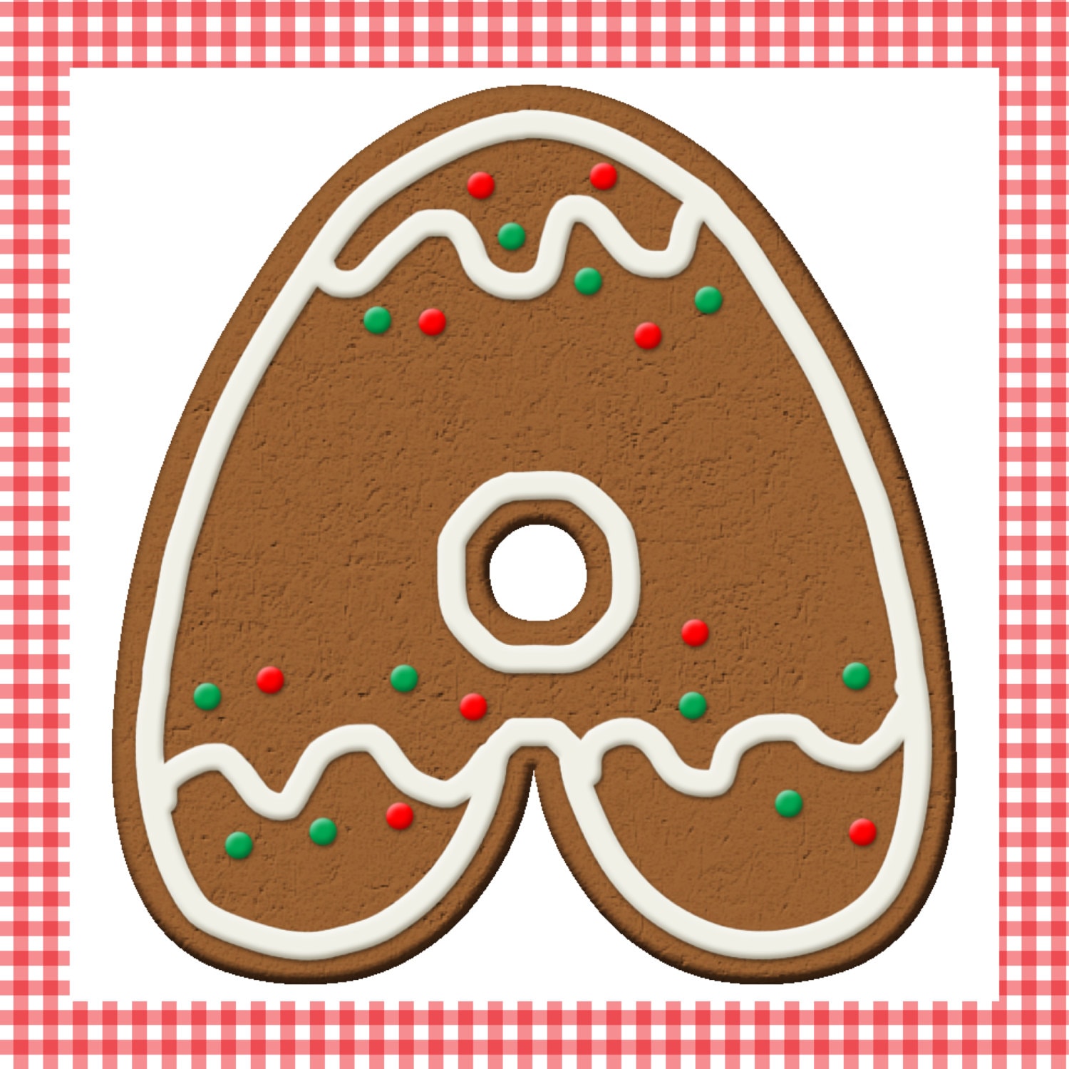 Gingerbread Christmas Cookie Clip Art Alphabet Numbers Symbols - Etsy