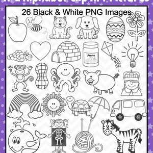 Alphabet Bundle A-Z Phonics Picture Clip Art 52 High Quality Images ...