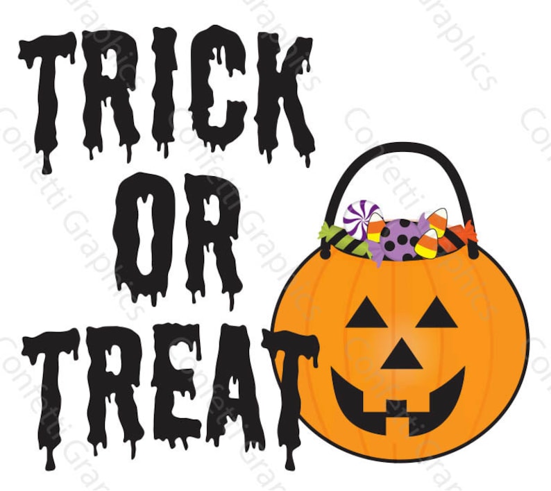 Halloween Clip Art Digital Paper Cute Witches Bats and Candy - Etsy