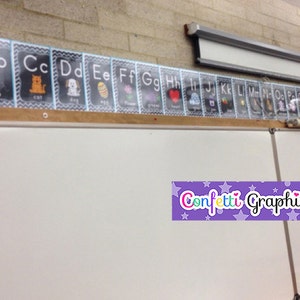 Chalkboard Alphabet Line Wall Cards Posters Manuscript A-Z Alphabet ...