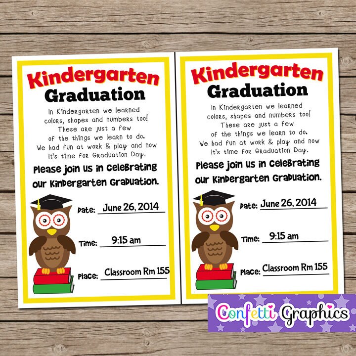Kindergarten Graduation Diploma Certificate and Invitation | Etsy