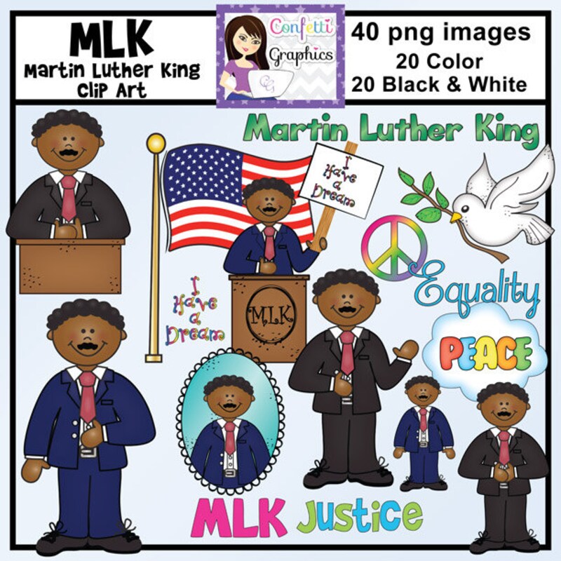 Martin Luther King Jr Clip Art - Etsy