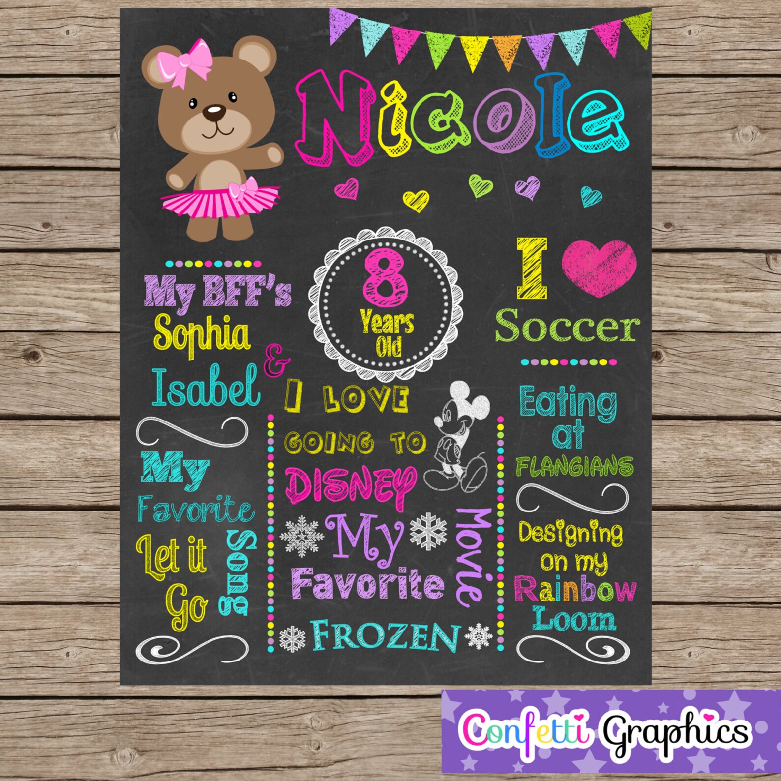 Chalkboard Birthday Sign Poster Any Age Baby's 1st First | Etsy