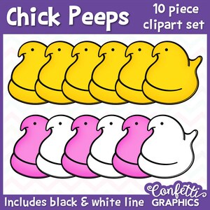 Rainbow Chick Peeps Clip Art Set 10 Piece - Easter - Counting - Math ...