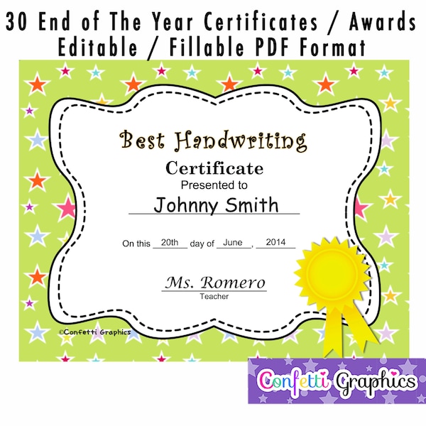 School Certificates Superlatives - Etsy