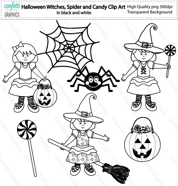 Witch Clip Art Black And White