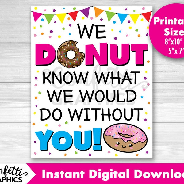 We Donut Know What We Would Do Without You Card - Etsy