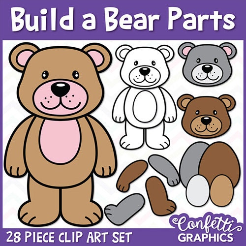 Build a Bear Clip Art / Bear Parts / Teachers / Workseets / - Etsy México