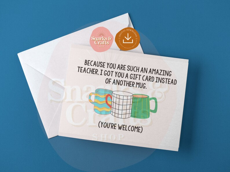 Teacher Appreciation Card Funny Printable Instant Download - Etsy