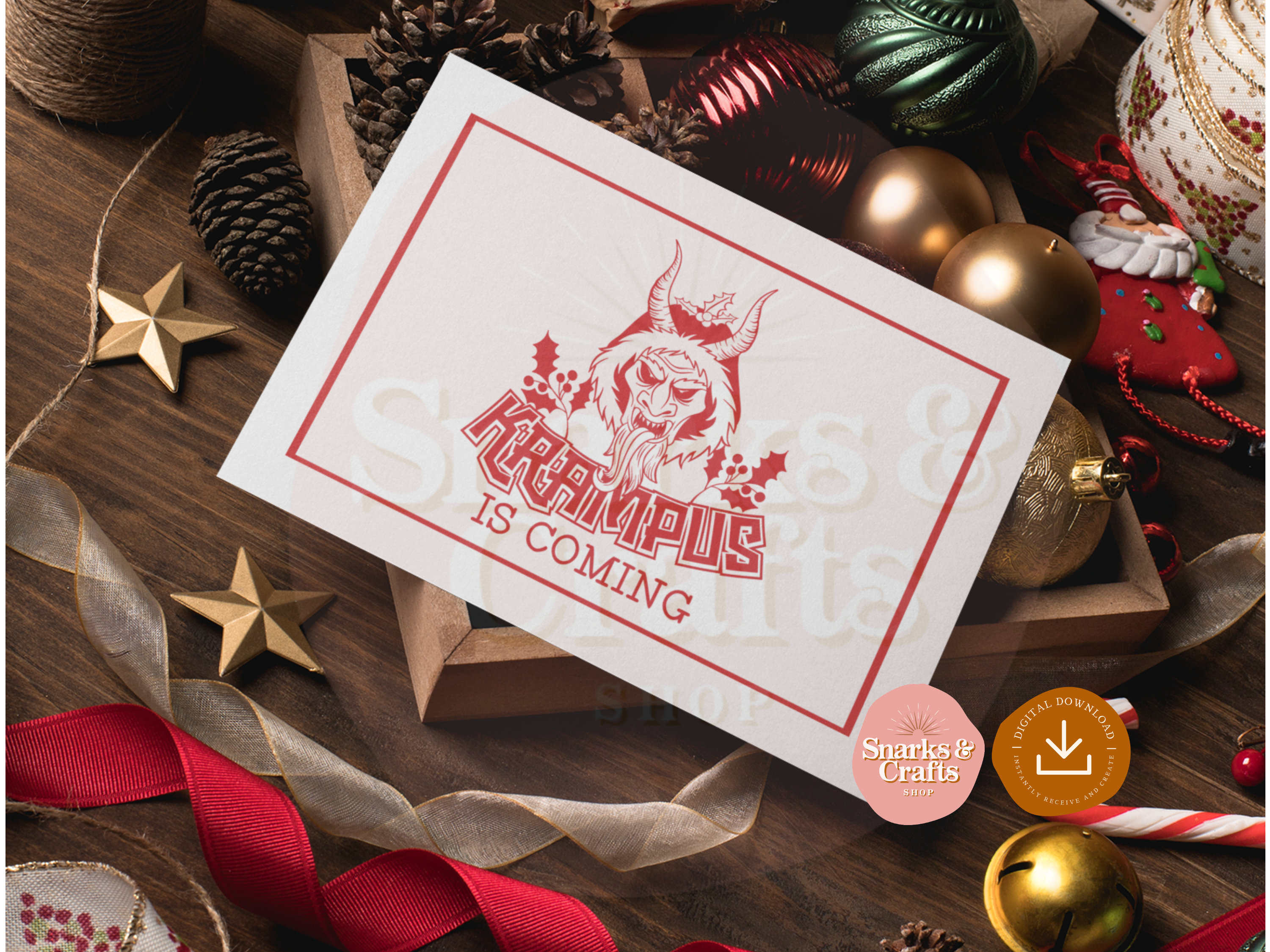 Krampus is Coming Printable Instant Download Christmas Card | Etsy